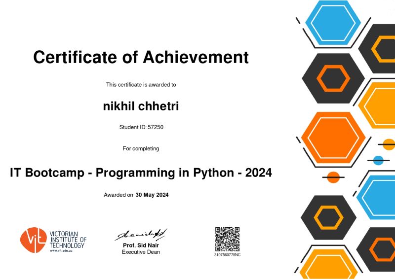 Nikhil C. on LinkedIn: #pythonprogramming #python #itbootcamp # ... Nikhil C. on LinkedIn: #pythonprogramming #python #itbootcamp # ...