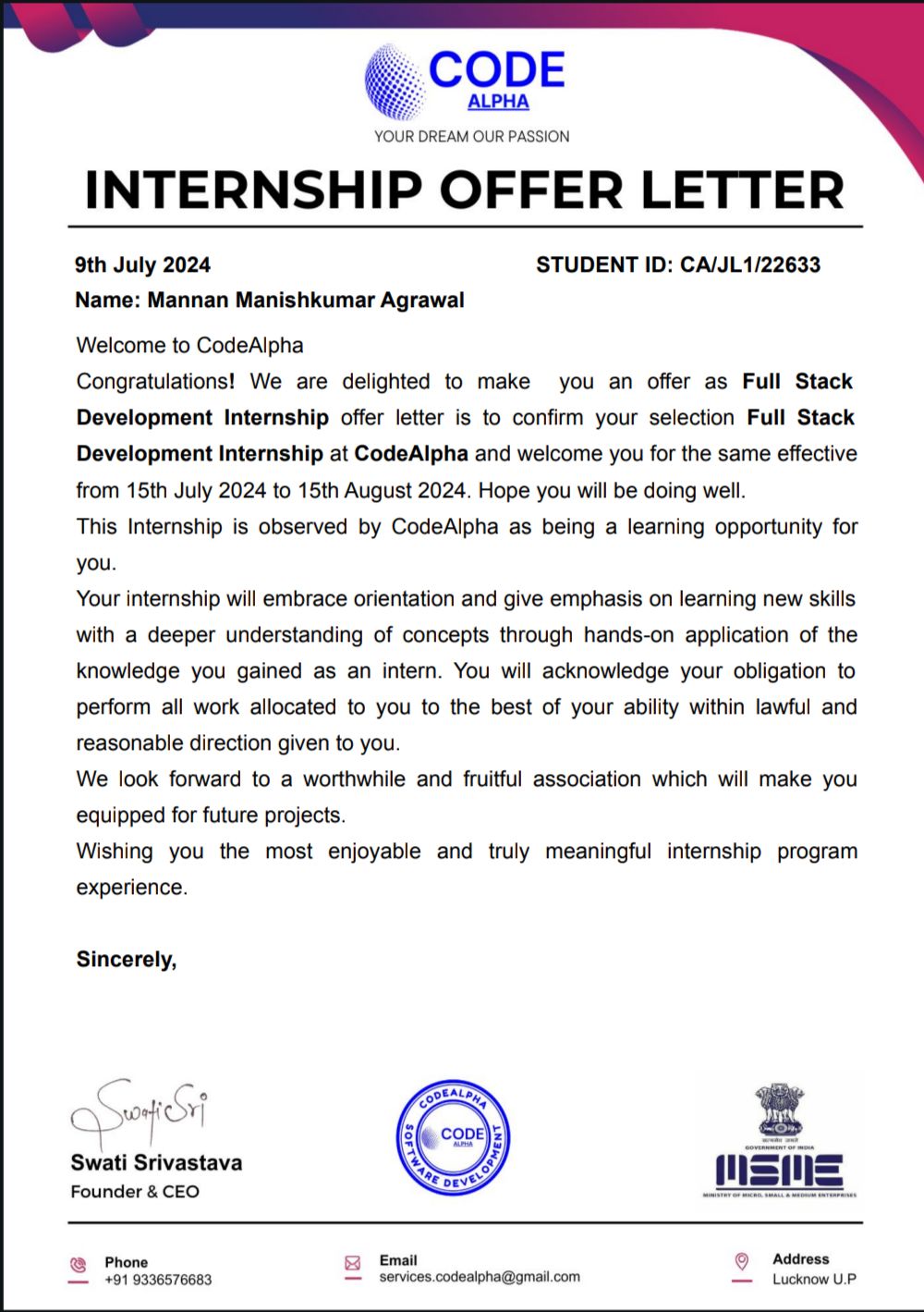 Mannan Agrawal on LinkedIn: #codealpha #fullstack #internship #programming Mannan Agrawal on LinkedIn: #codealpha #fullstack #internship #programming