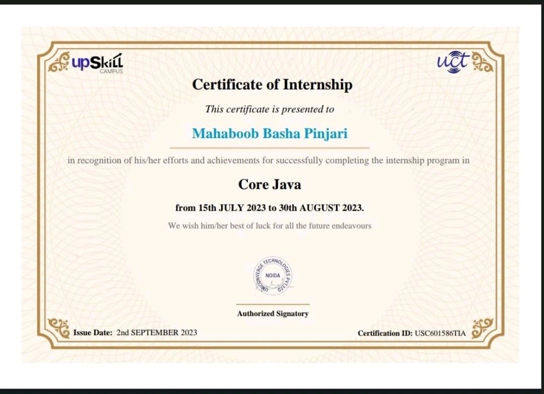 MAHABOOB BASHA PINJARI on LinkedIn: #corejava #upskillcampus #corejava MAHABOOB BASHA PINJARI on LinkedIn: #corejava #upskillcampus #corejava
