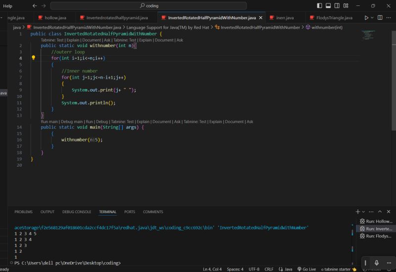 Yash Srivastava on LinkedIn: #java #dsa #coding #invertedpyramid # ... Yash Srivastava on LinkedIn: #java #dsa #coding #invertedpyramid # ...