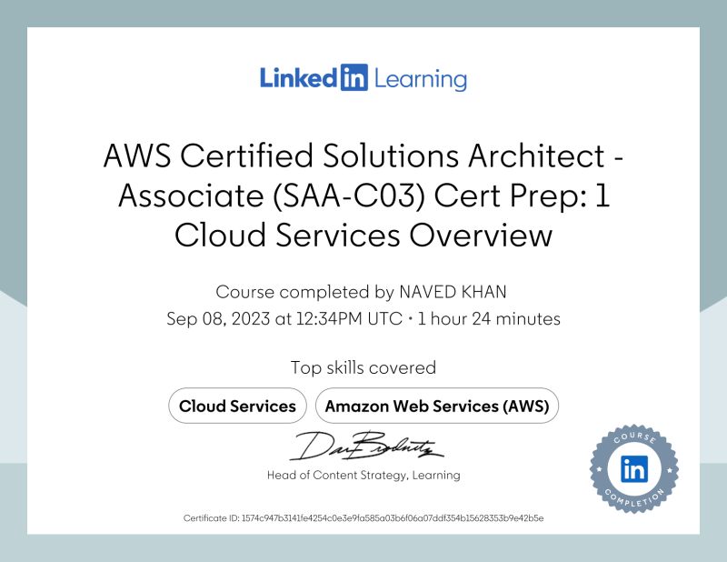 NAVED KHAN on LinkedIn: Certificate of Completion NAVED KHAN on LinkedIn: Certificate of Completion