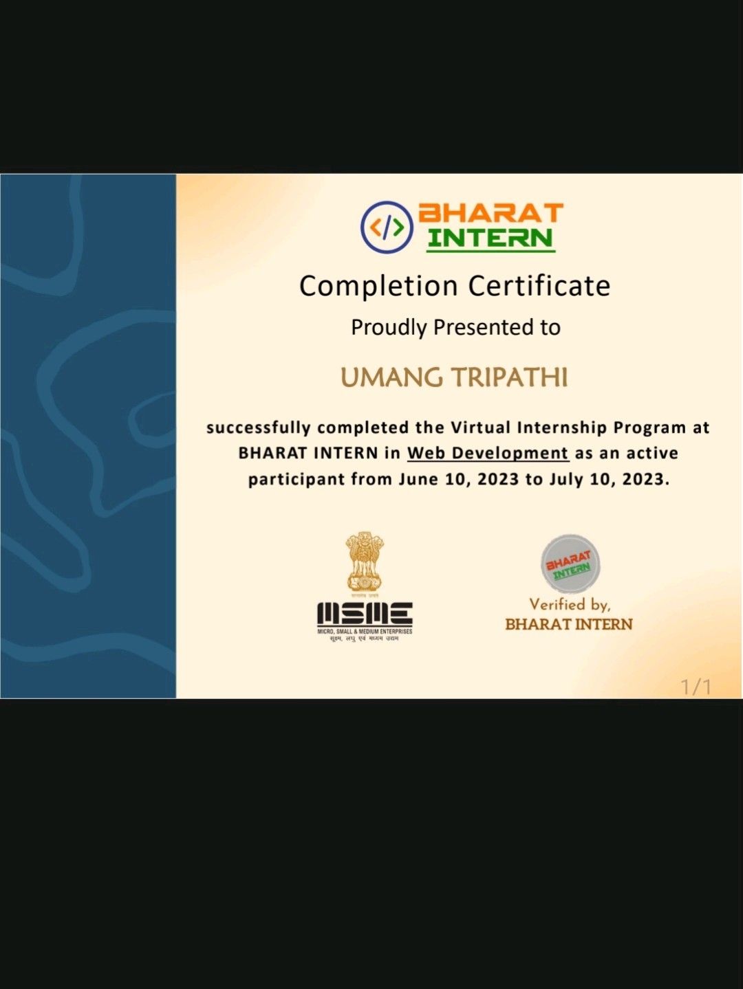 Umang Tripathi(Coder) on LinkedIn: #bharatintern #html5 #css3 #javascript Umang Tripathi(Coder) on LinkedIn: #bharatintern #html5 #css3 #javascript