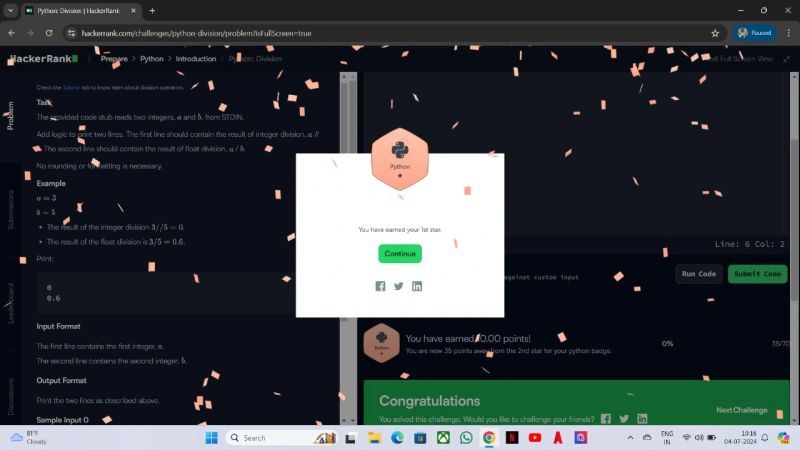 Vansh Mahajan on LinkedIn: #python #coding #learningjourney #hackerrank ... Vansh Mahajan on LinkedIn: #python #coding #learningjourney #hackerrank ...