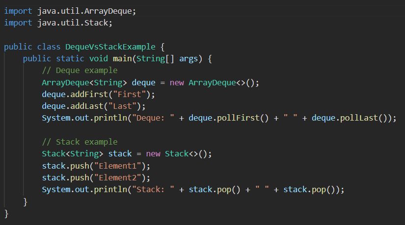 Naveen Metta on LinkedIn: #java #deque #stack #corejava Naveen Metta on LinkedIn: #java #deque #stack #corejava