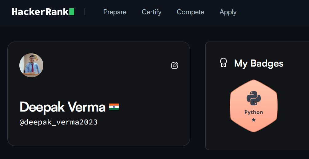 Deepak Verma on LinkedIn: #hackerrank #problemsolving #codingjourney Deepak Verma on LinkedIn: #hackerrank #problemsolving #codingjourney