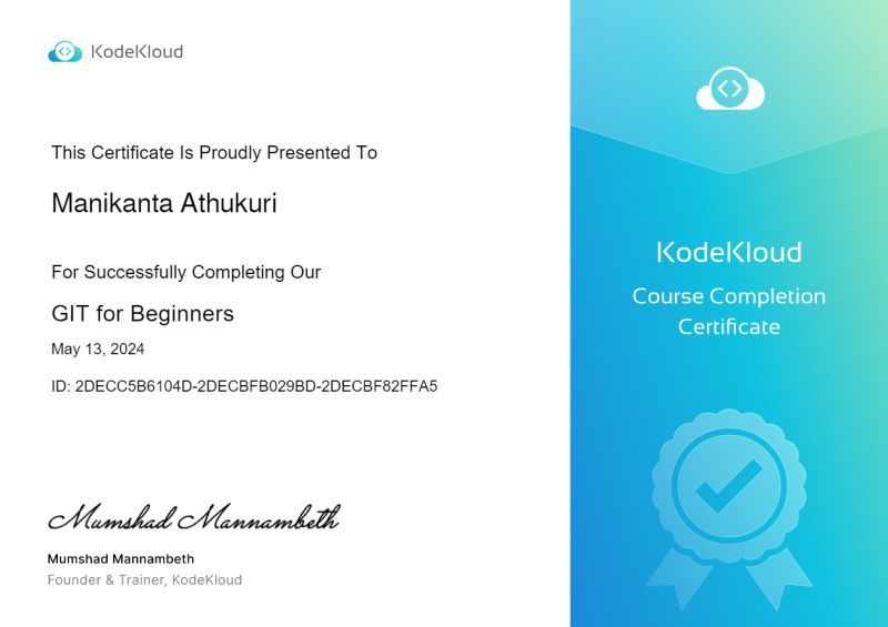 Manikanta Athukuri on LinkedIn: #git #versioncontrol #kodekloud # ... Manikanta Athukuri on LinkedIn: #git #versioncontrol #kodekloud # ...