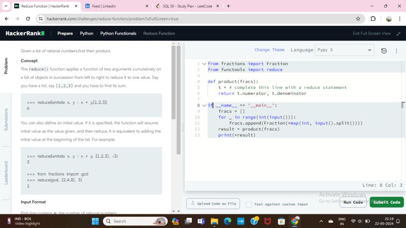 Lalitha Bhimireddy on LinkedIn: In my today's challenge I solved Reduce ... Lalitha Bhimireddy on LinkedIn: In my today's challenge I solved Reduce ...