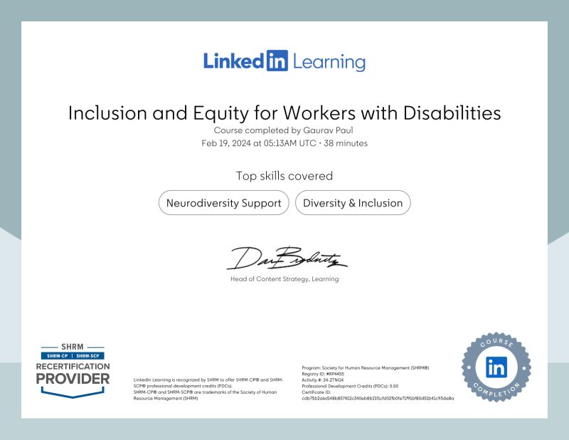Gaurav Paul on LinkedIn: Certificate of Completion Gaurav Paul on LinkedIn: Certificate of Completion