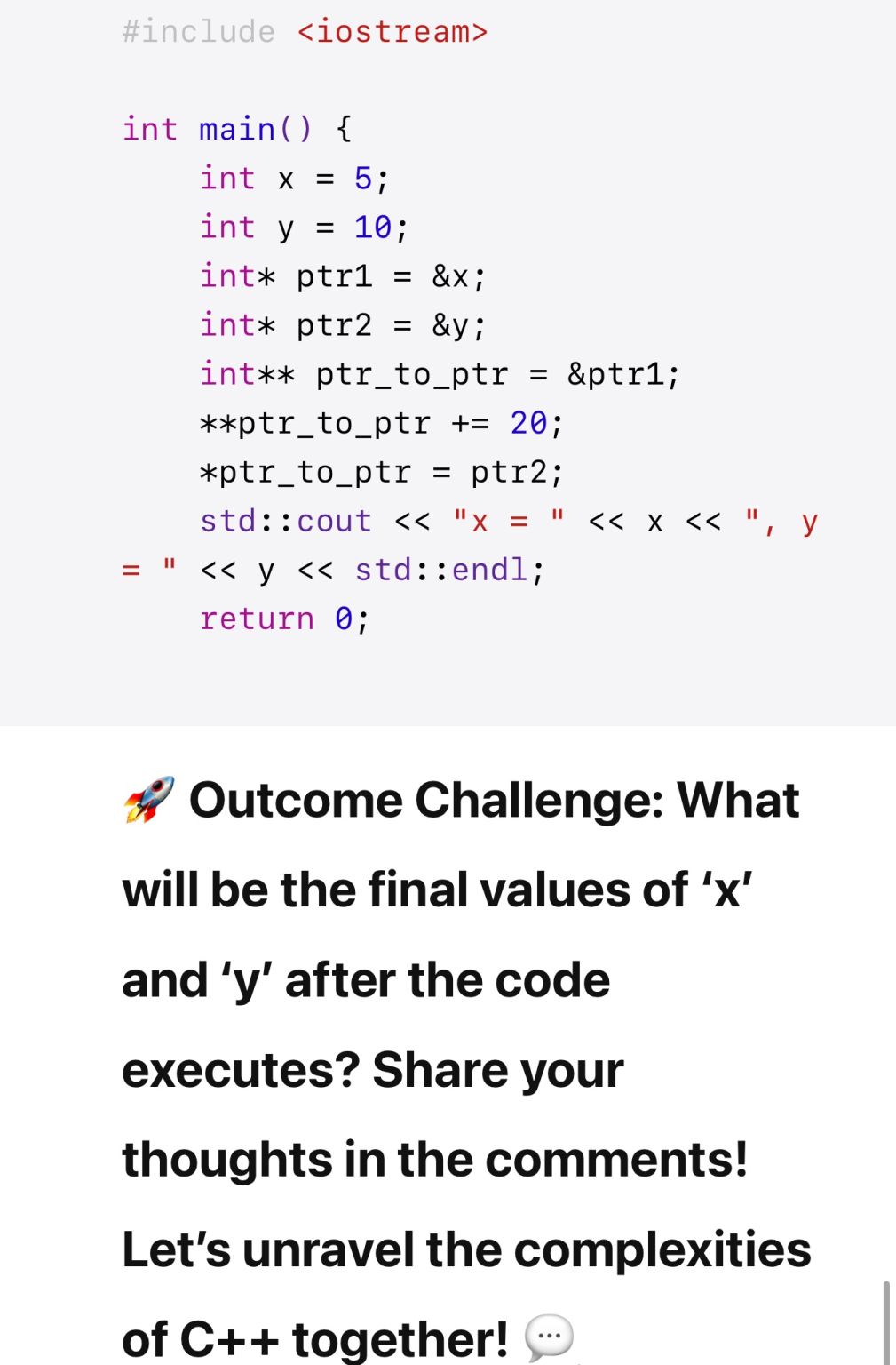 How to predict C++ code output | Rajath Kumar posted on the topic ... How to predict C++ code output | Rajath Kumar posted on the topic ...
