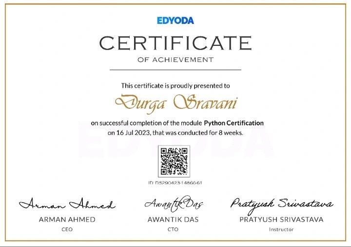 DURGA SRAVANI on LinkedIn: #edyoda #learning #pythonprogramming #dsa # ... DURGA SRAVANI on LinkedIn: #edyoda #learning #pythonprogramming #dsa # ...