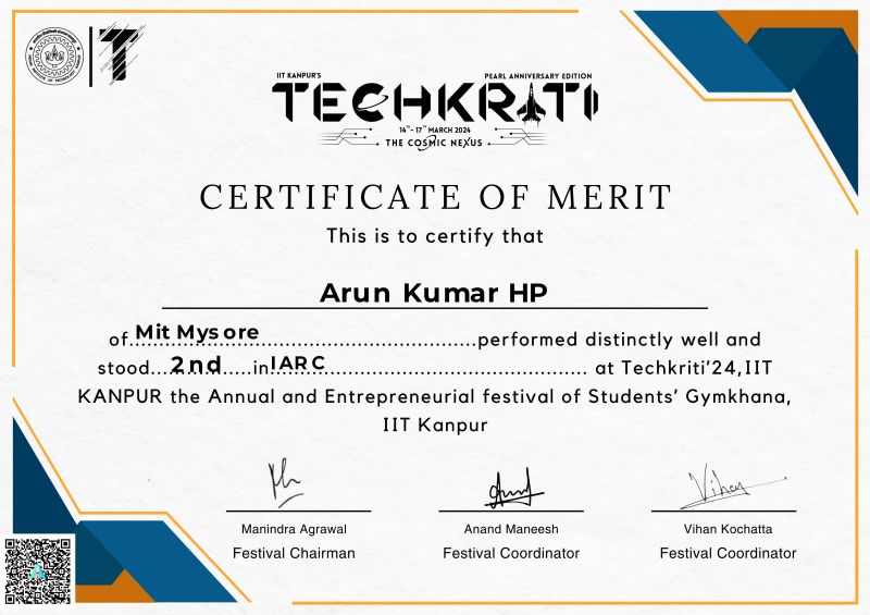 Arun Kumar H P on LinkedIn: 2nd place in IARC 🤖 Competition 🥈 Asia's ... Arun Kumar H P on LinkedIn: 2nd place in IARC 🤖 Competition 🥈 Asia's ...