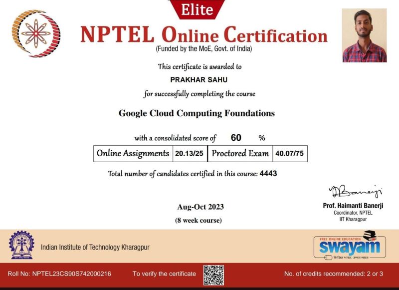 Prakhar Sahu on LinkedIn: #nptel #cloudcomputing #certification # ... Prakhar Sahu on LinkedIn: #nptel #cloudcomputing #certification # ...
