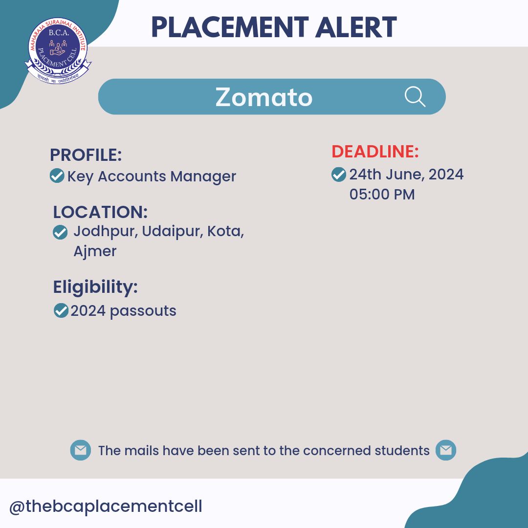 BCA Placement Cell, MSI on LinkedIn: #zomato #msi #bca # ... BCA Placement Cell, MSI on LinkedIn: #zomato #msi #bca # ...