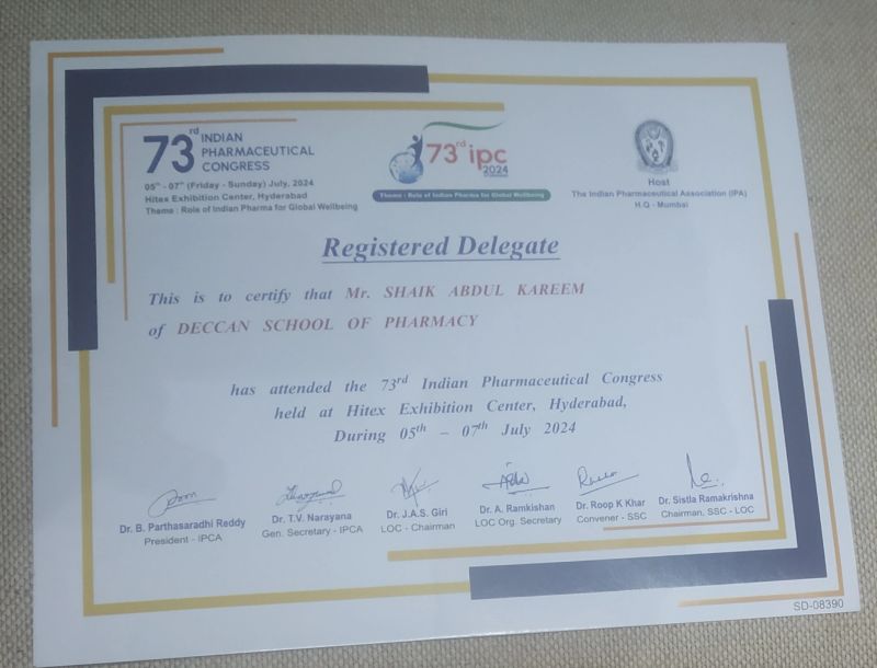 Shaik Abdul Kareem on LinkedIn: Attended the 73rd Indian Pharmaceutical ... Shaik Abdul Kareem on LinkedIn: Attended the 73rd Indian Pharmaceutical ...