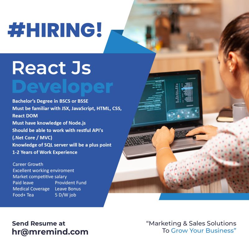 MaxRemind Inc on LinkedIn: #reactjs #reactjsjobs #reactjshiring MaxRemind Inc on LinkedIn: #reactjs #reactjsjobs #reactjshiring
