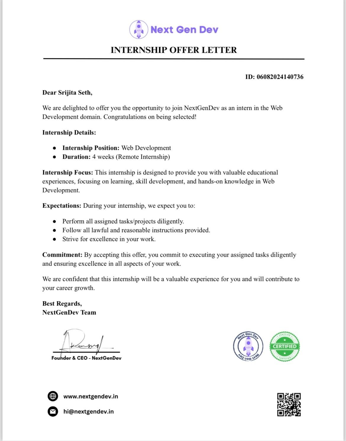 Srijita Seth on LinkedIn: #internship #opportunity #career # ... Srijita Seth on LinkedIn: #internship #opportunity #career # ...
