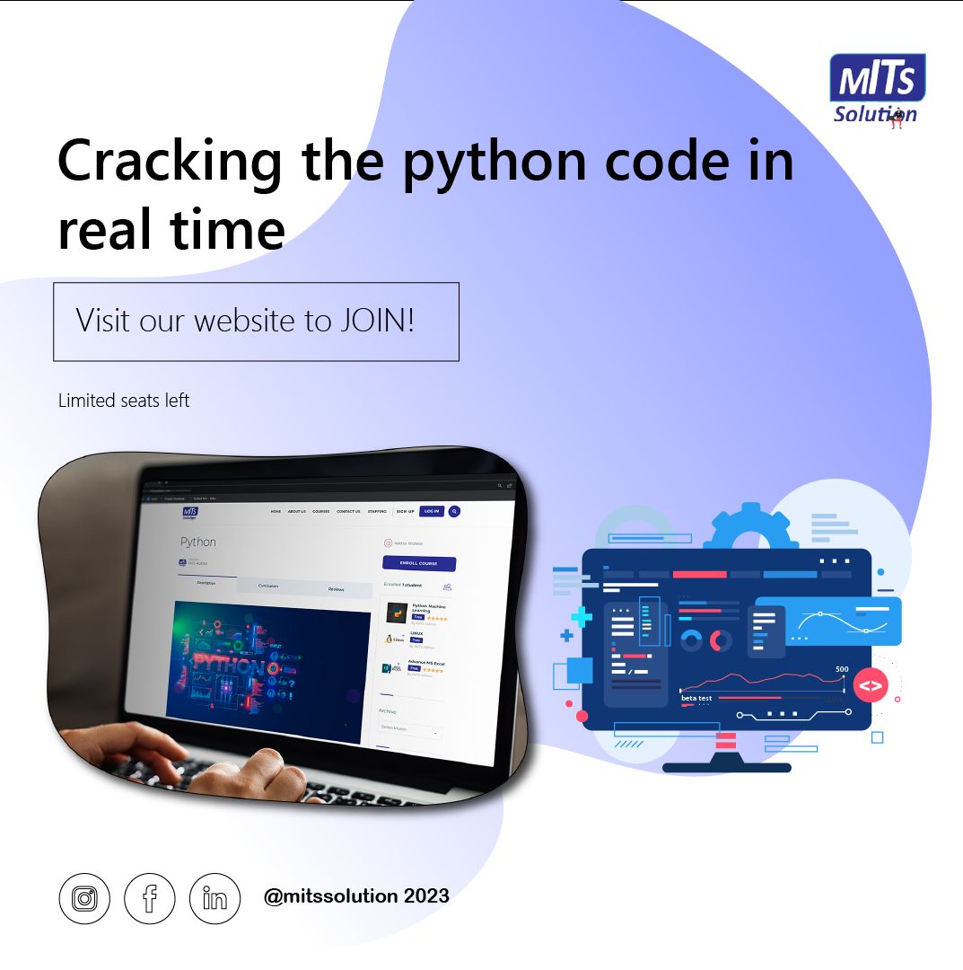 MITS Solution on LinkedIn: #mitssolution #mits #bootcamp #python # ... MITS Solution on LinkedIn: #mitssolution #mits #bootcamp #python # ...