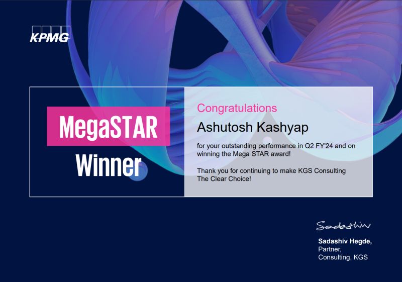 Ashutosh Kashyap on LinkedIn: #kpmg Ashutosh Kashyap on LinkedIn: #kpmg