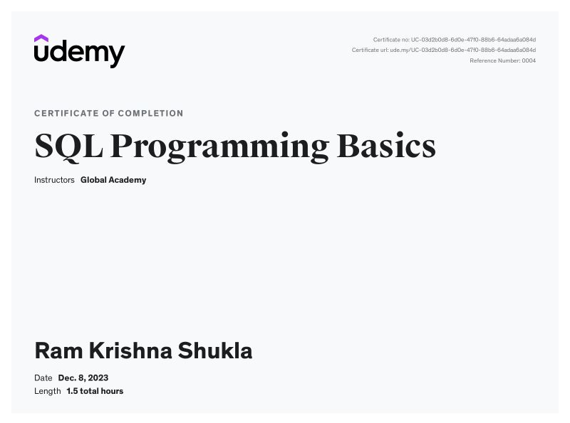 Ram Shukla on LinkedIn: #datascience #sql #learningprogress Ram Shukla on LinkedIn: #datascience #sql #learningprogress