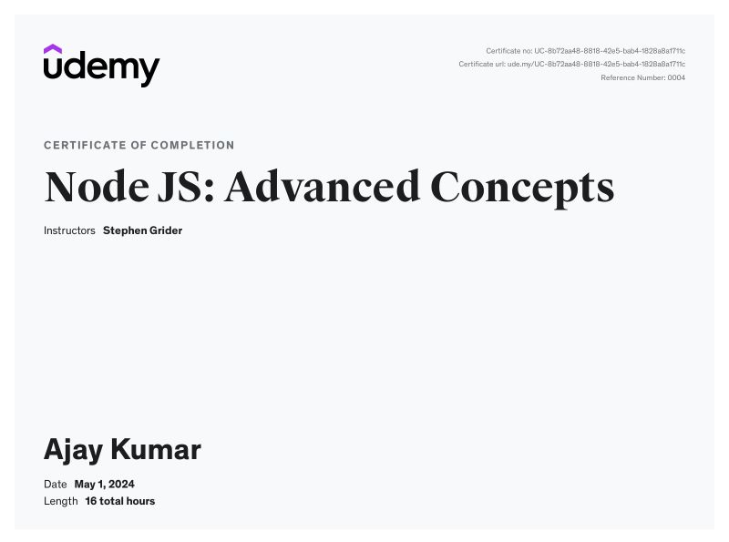 Ajay Kumar on LinkedIn: #nodejs #javascript #udemy #advancedconcepts # ... Ajay Kumar on LinkedIn: #nodejs #javascript #udemy #advancedconcepts # ...