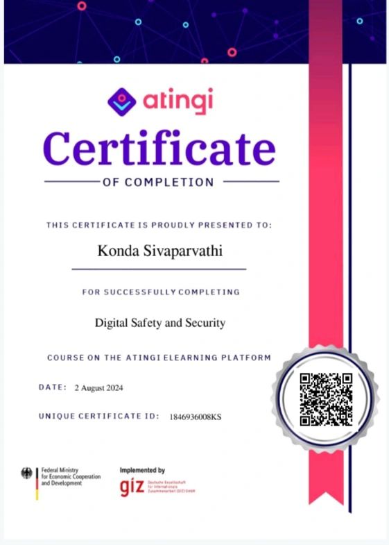 Konda Siva parvathi on LinkedIn: #atingi #digitalsafetyandsecurity # ... Konda Siva parvathi on LinkedIn: #atingi #digitalsafetyandsecurity # ...