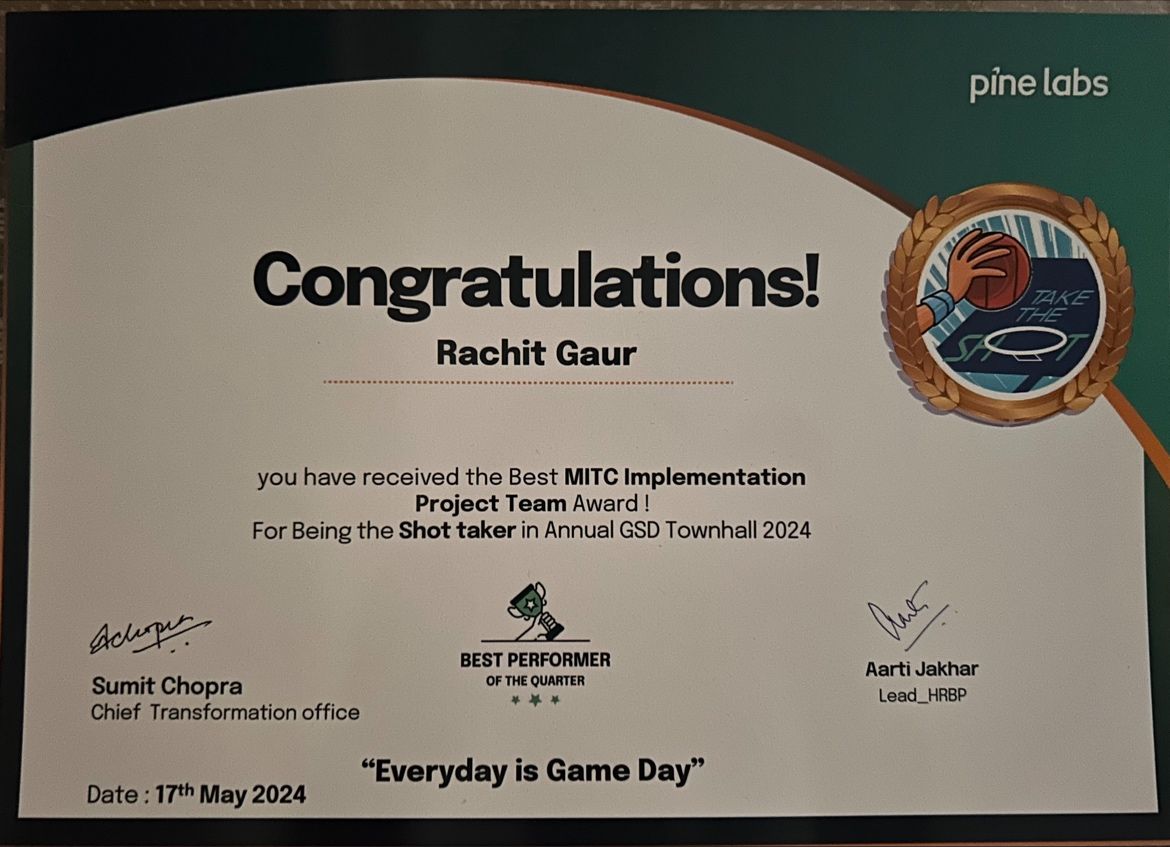 Rachit Gaur on LinkedIn: Yeah it’s an achievement 😊Thank you Sumit ... Rachit Gaur on LinkedIn: Yeah it’s an achievement 😊Thank you Sumit ...