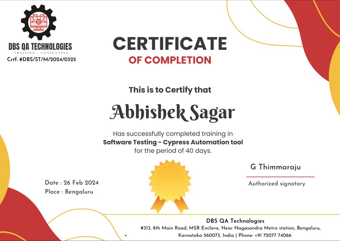 Abhishek Sagar on LinkedIn: #sdet #qaautomation #seleniumautomation # ... Abhishek Sagar on LinkedIn: #sdet #qaautomation #seleniumautomation # ...