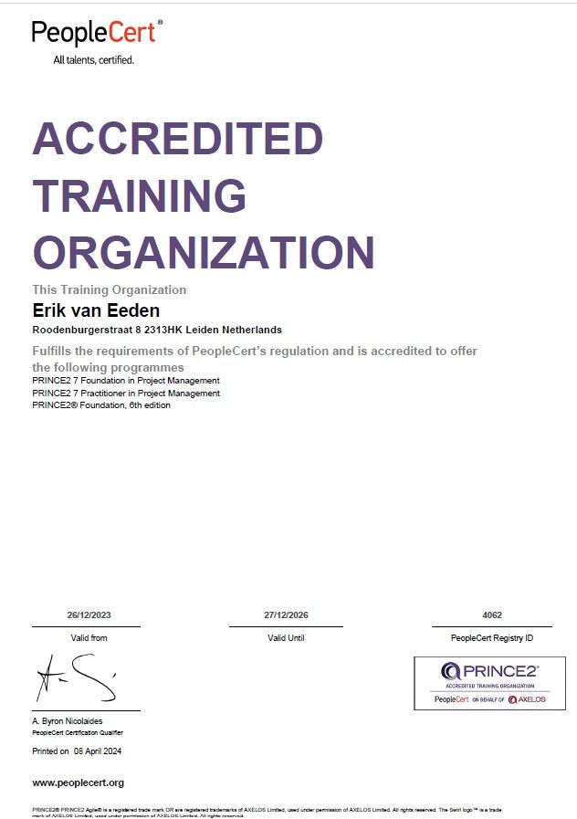 Erik van Eeden MIM MBA RI ITIL® Scrum BiSL Prince2® op LinkedIn: Trots ... Erik van Eeden MIM MBA RI ITIL® Scrum BiSL Prince2® op LinkedIn: Trots ...