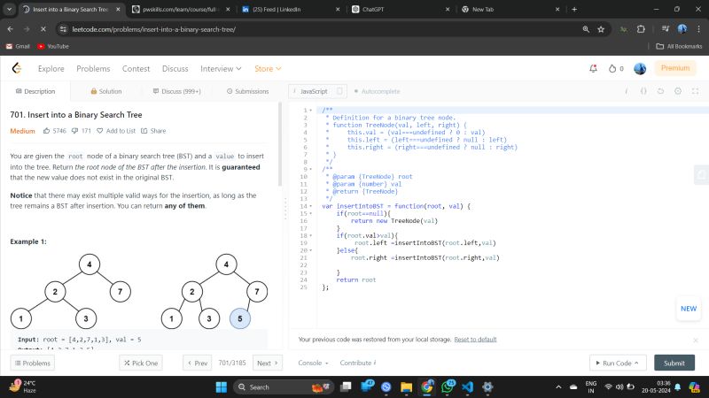 Sairam Patra on LinkedIn: #binarysearchtree #dsa #alwayslearning Sairam Patra on LinkedIn: #binarysearchtree #dsa #alwayslearning