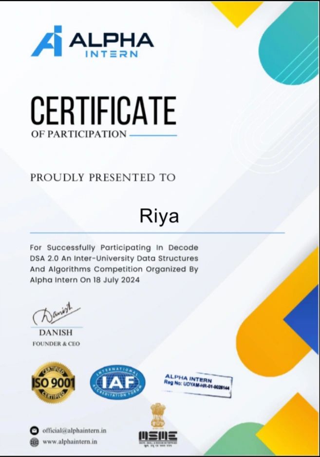 Riya Bansal on LinkedIn: #datastructures #algorithms #dsa #competition ... Riya Bansal on LinkedIn: #datastructures #algorithms #dsa #competition ...