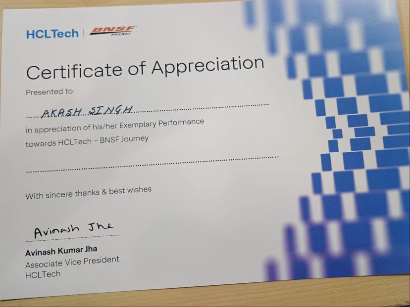 Akash Singh on LinkedIn: #hcltech Akash Singh on LinkedIn: #hcltech
