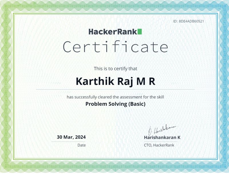 Karthikraj M R on LinkedIn: #problemsolving #algorithms #hackerrrank # ... Karthikraj M R on LinkedIn: #problemsolving #algorithms #hackerrrank # ...
