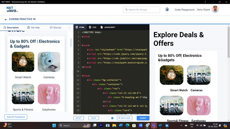 Venu Gopal Chintha on LinkedIn: #30daysofcode #ccbp #nxtwave Venu Gopal Chintha on LinkedIn: #30daysofcode #ccbp #nxtwave