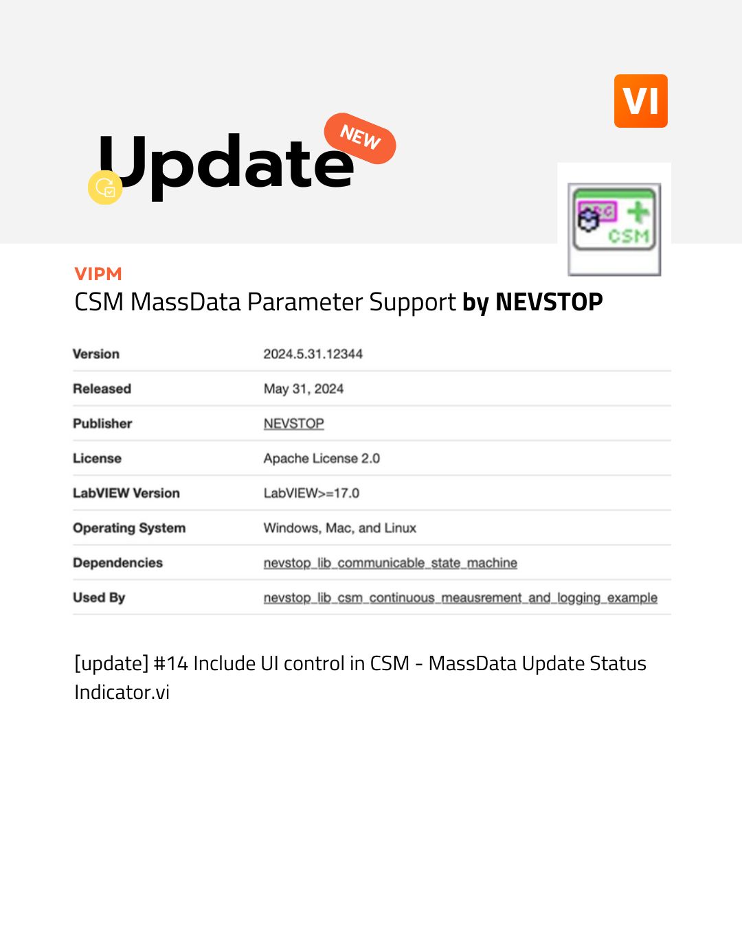 VIPM - Discover LabVIEW Tools! on LinkedIn: New Update! CSM MassData ... VIPM - Discover LabVIEW Tools! on LinkedIn: New Update! CSM MassData ...