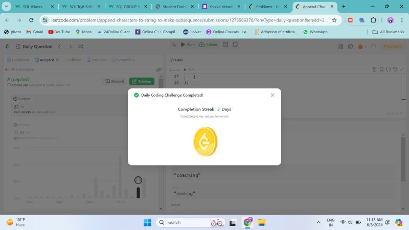 Rhythm Jain on LinkedIn: ๐ Day 3 of 30: LeetCode DSA Challenge! ๐ Hello ... Rhythm Jain on LinkedIn: ๐ Day 3 of 30: LeetCode DSA Challenge! ๐ Hello ...