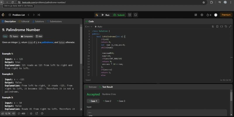 Gaurav Singh on LinkedIn: #leetcode #coding #programming #palindrome Gaurav Singh on LinkedIn: #leetcode #coding #programming #palindrome