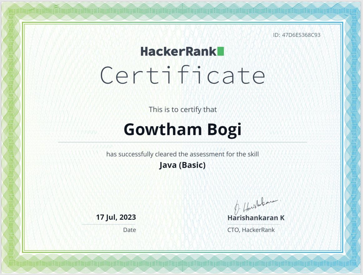 Gowtham Bogi on LinkedIn: I successful completed JAVA Certication ... Gowtham Bogi on LinkedIn: I successful completed JAVA Certication ...
