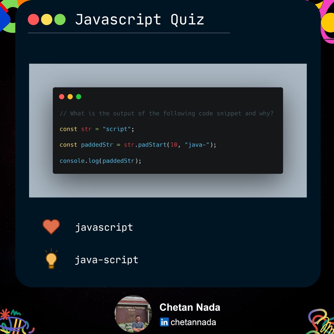 Chetan Nada on LinkedIn: #javascript #quiz #javascriptdeveloper # ... Chetan Nada on LinkedIn: #javascript #quiz #javascriptdeveloper # ...