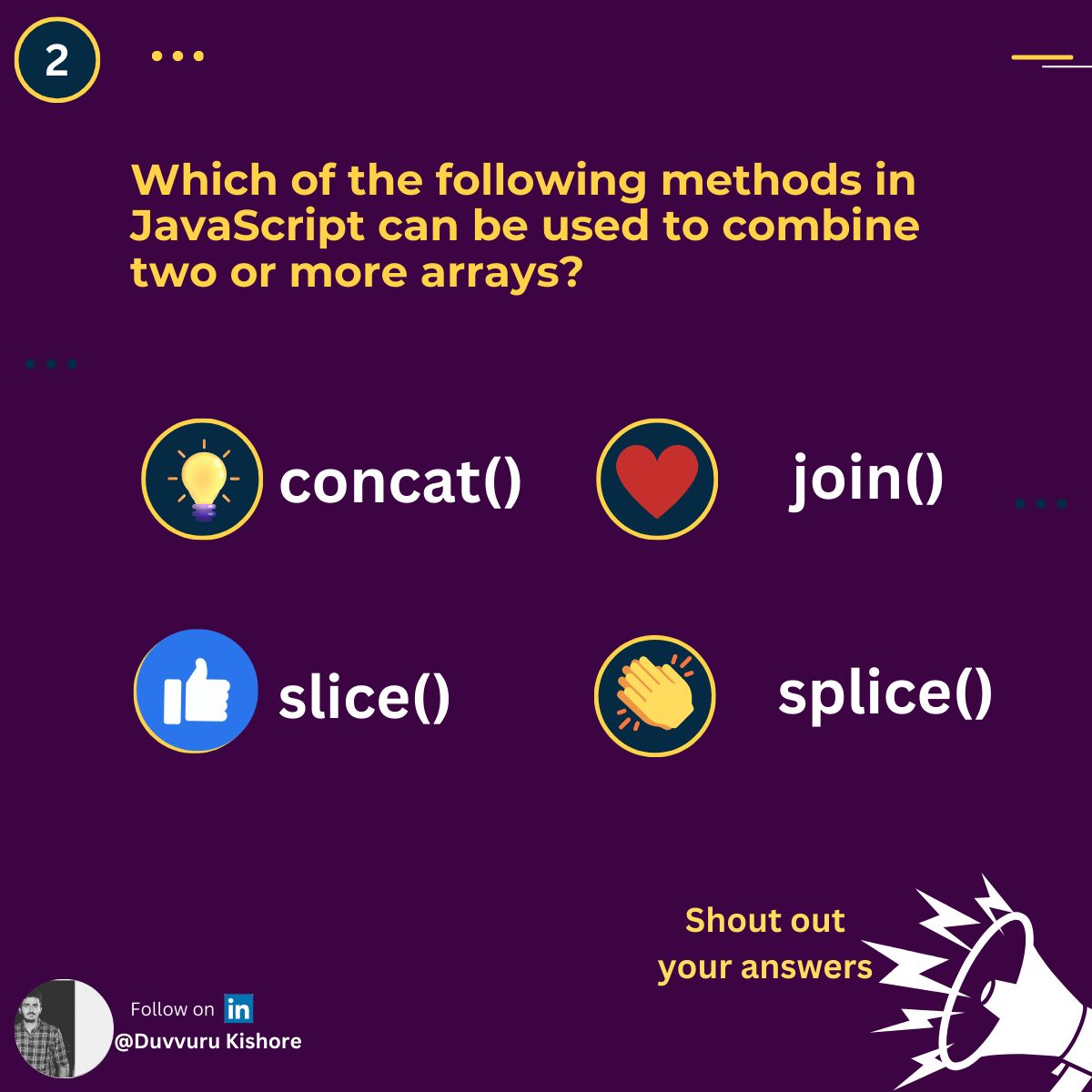 Duvvuru Kishore on LinkedIn: #interviewpreparation #javascript #mcqs Duvvuru Kishore on LinkedIn: #interviewpreparation #javascript #mcqs