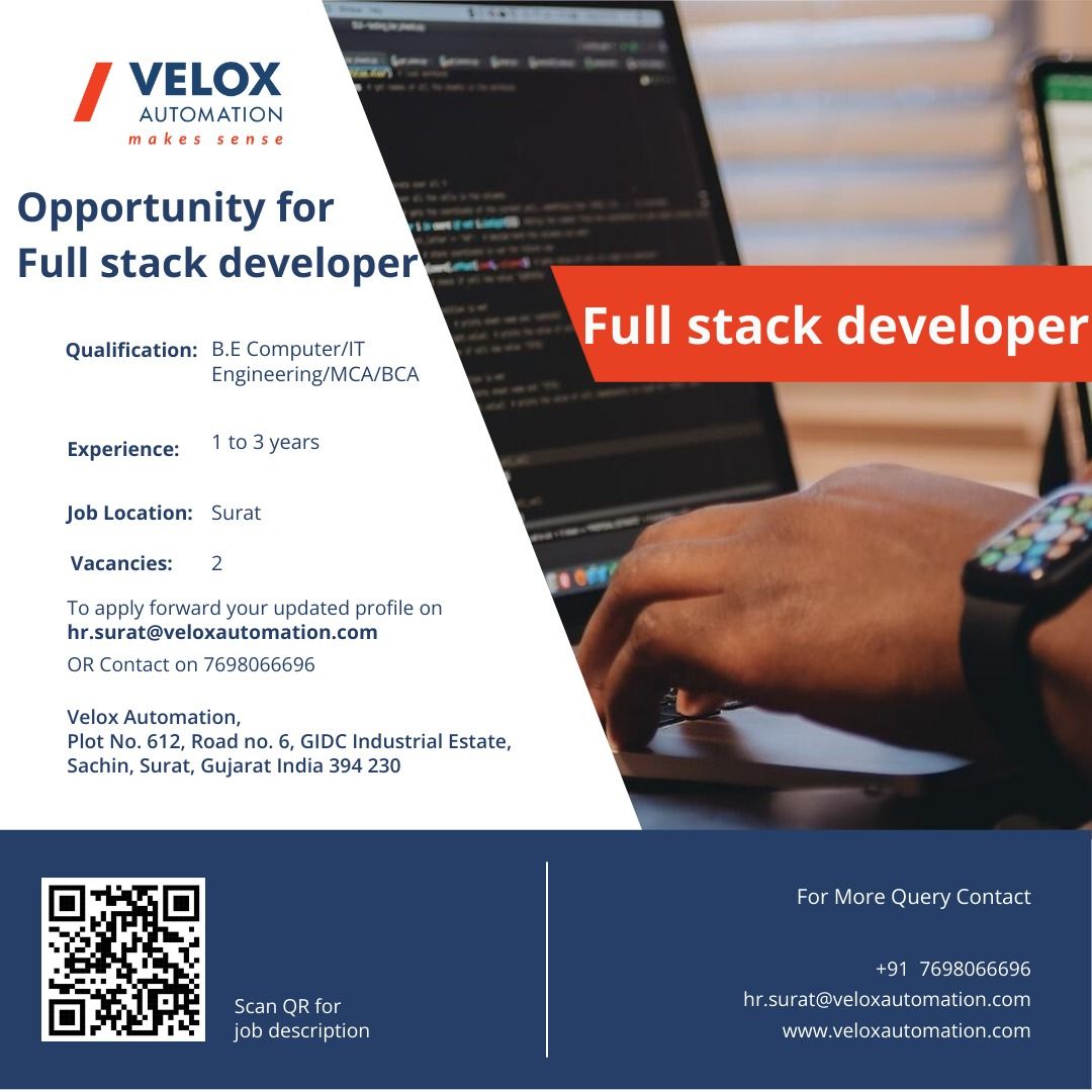 Velox Automation Pvt. Ltd. on LinkedIn: #fullstackdeveloper #job # ... Velox Automation Pvt. Ltd. on LinkedIn: #fullstackdeveloper #job # ...