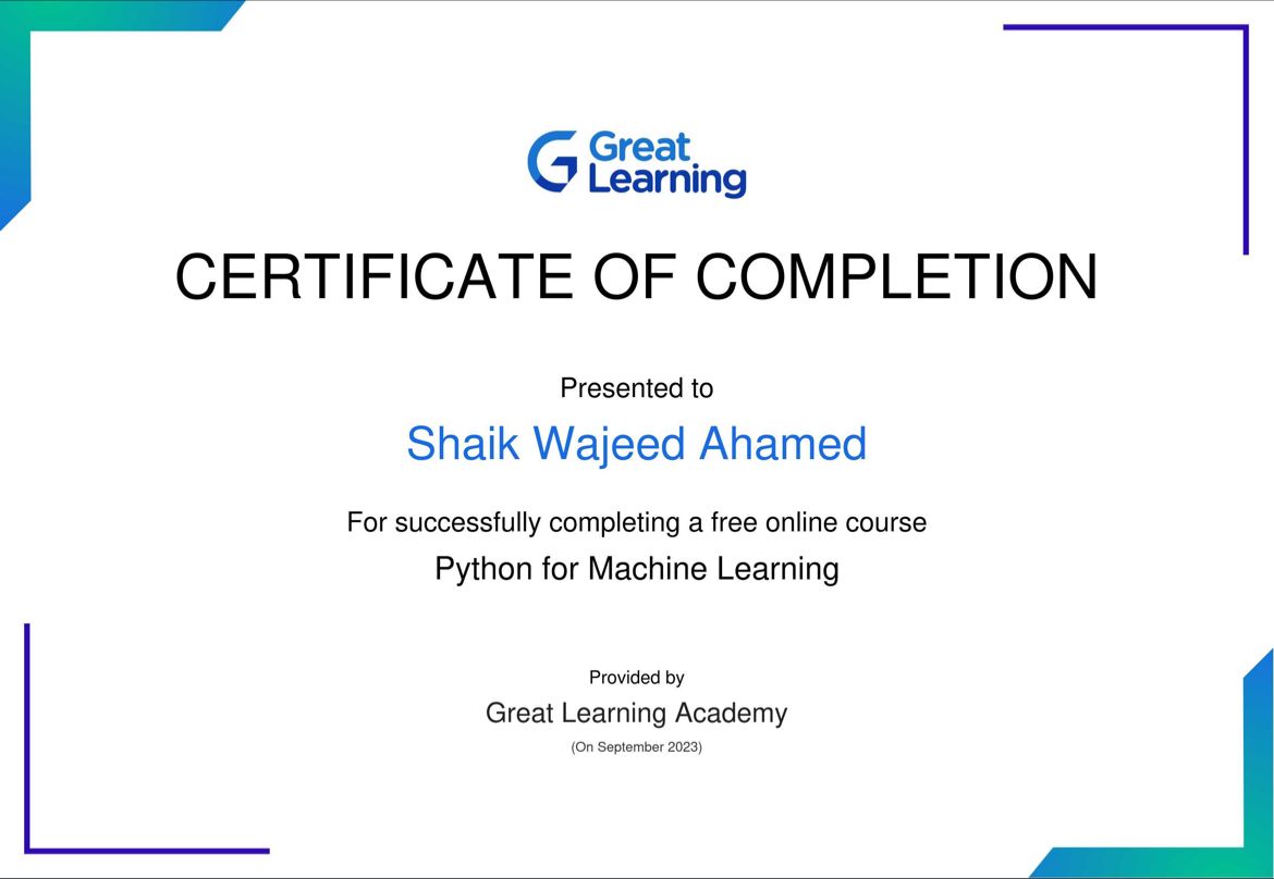 Wajeed Ahamed Shaik on LinkedIn: Successfully completed… Python for ... Wajeed Ahamed Shaik on LinkedIn: Successfully completed… Python for ...