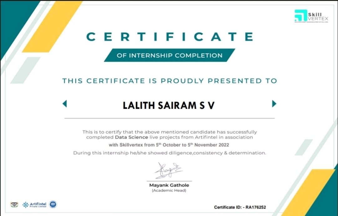 LALITH SAIRAM S V on LinkedIn: #datascience #skillvertex #python #coding LALITH SAIRAM S V on LinkedIn: #datascience #skillvertex #python #coding