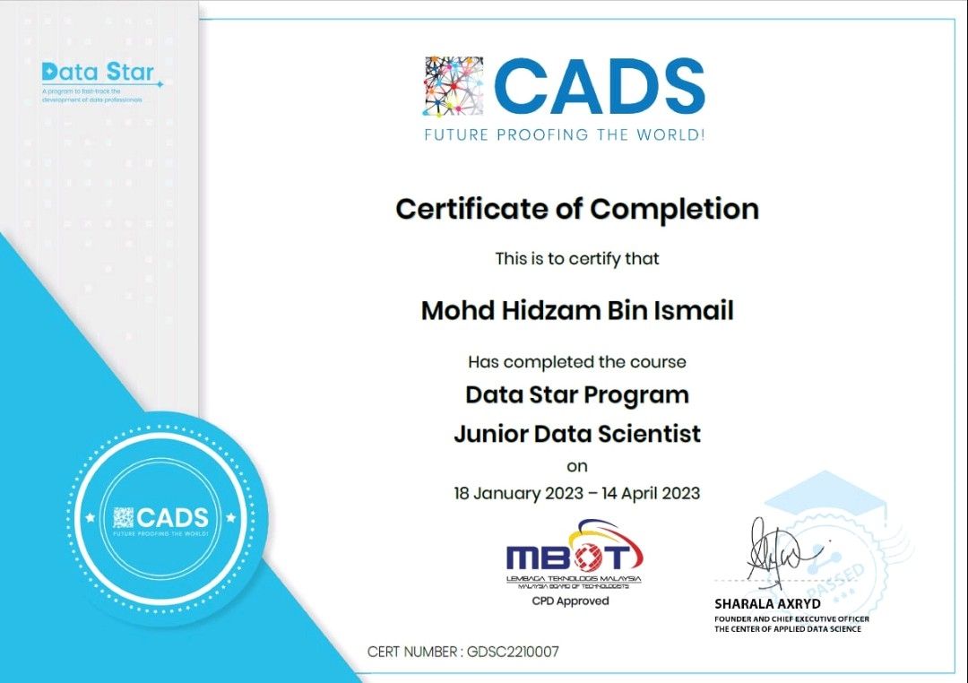 Hidzam Ismail on LinkedIn: #cads #datastar #yayasanpeneraju # ... Hidzam Ismail on LinkedIn: #cads #datastar #yayasanpeneraju # ...