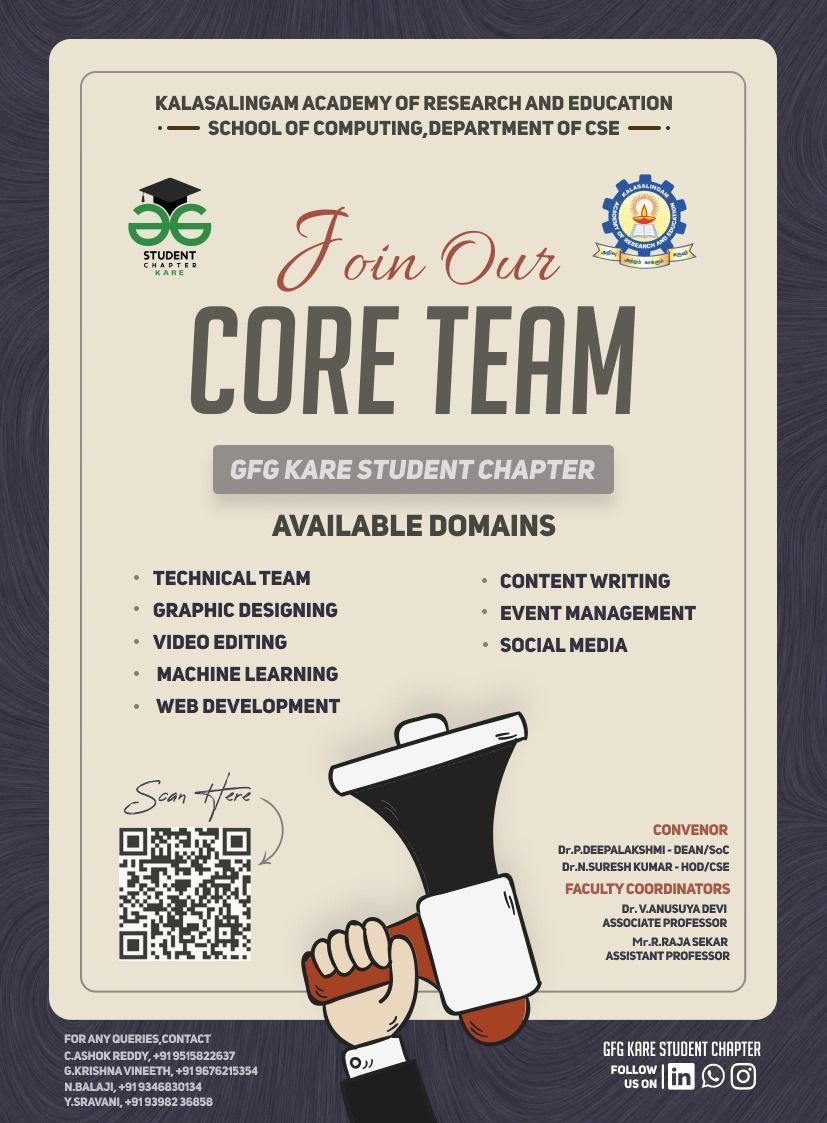 GFG KARE Student Chapter on LinkedIn: #gfg #gfgkare # ... GFG KARE Student Chapter on LinkedIn: #gfg #gfgkare # ...