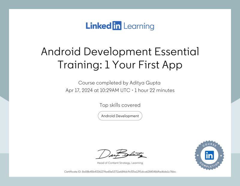 Aditya Gupta on LinkedIn: Certificate of Completion Aditya Gupta on LinkedIn: Certificate of Completion