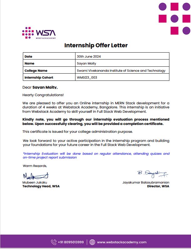 Sayan Maity on LinkedIn: #mernstack #internship #webstackacademy # ... Sayan Maity on LinkedIn: #mernstack #internship #webstackacademy # ...