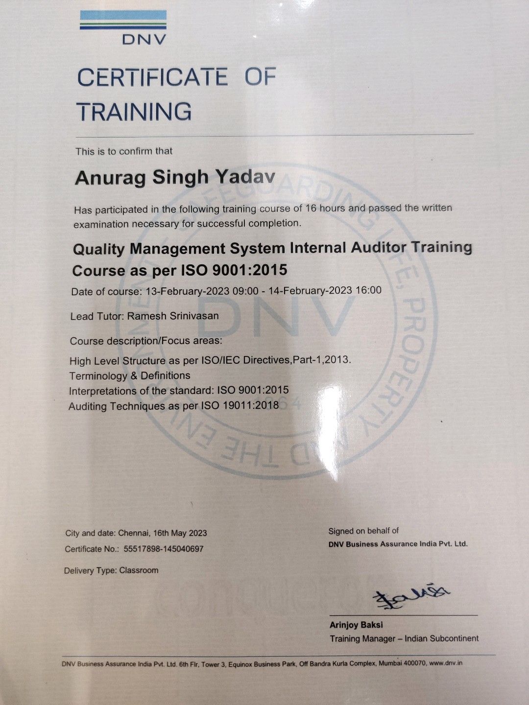 Anurag Singh Yadav on LinkedIn: #training #quality #management Anurag Singh Yadav on LinkedIn: #training #quality #management