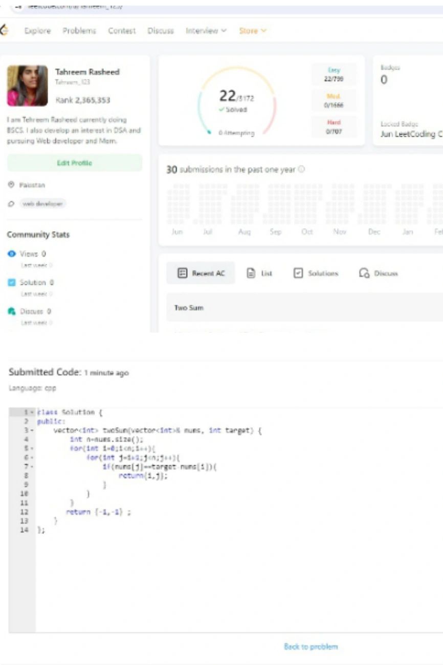 Tahreem Rasheed on LinkedIn: Today I tackled only 1 problem on leetcode ... Tahreem Rasheed on LinkedIn: Today I tackled only 1 problem on leetcode ...