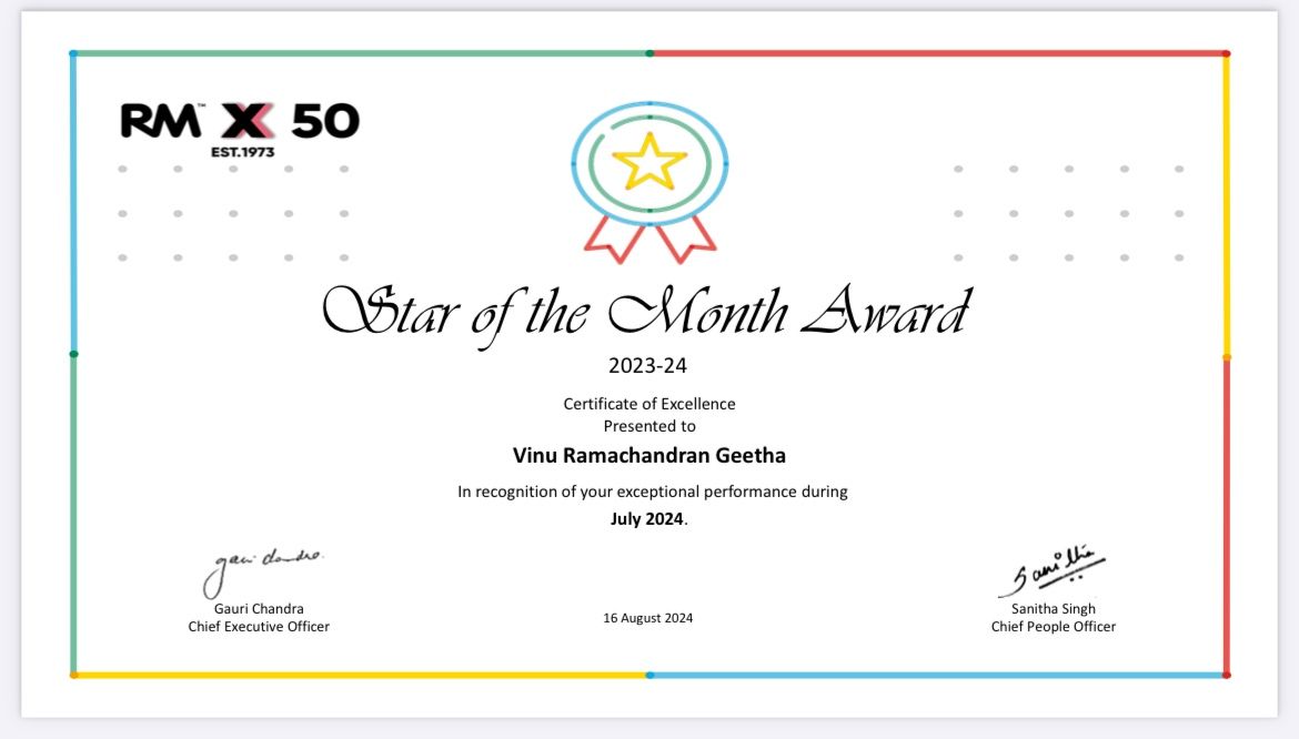 Vinu Ramachandran Geetha on LinkedIn: #rm Vinu Ramachandran Geetha on LinkedIn: #rm