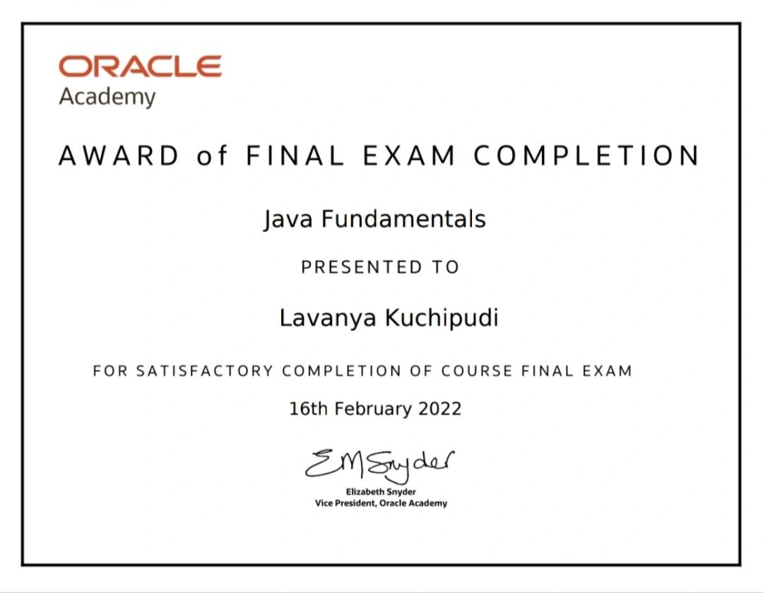 Lavanya Kuchipudi on LinkedIn: #java #javaprogramming #oracle Lavanya Kuchipudi on LinkedIn: #java #javaprogramming #oracle